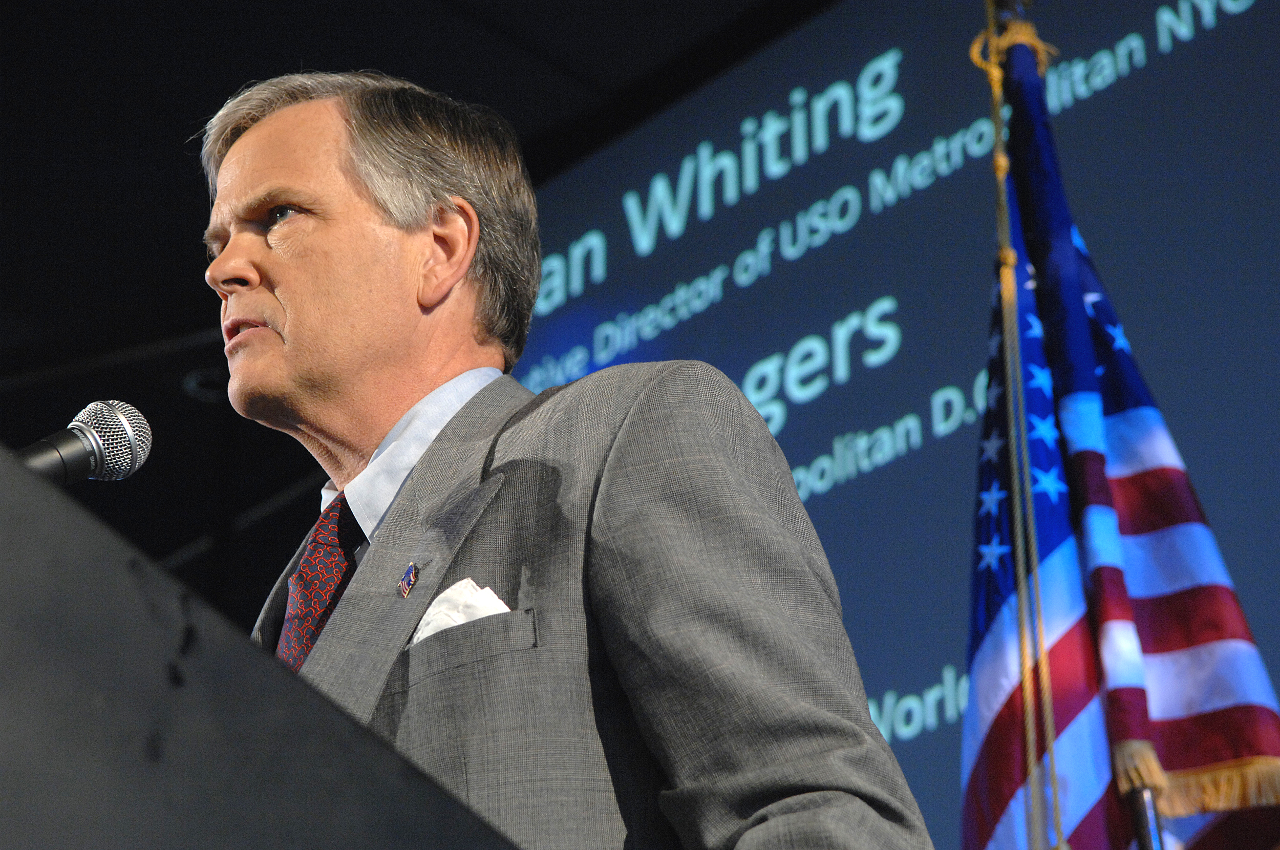 USO chief executive officer and president Ned Powell speaks during the ...