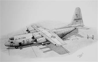 C-130 Hercules (Pencil Drawing)