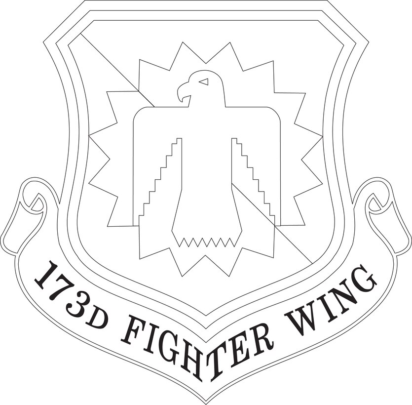 173d Fighter Wing Shield (Black & White)