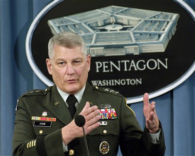 Lt. Gen. Carter Ham briefs reporters.