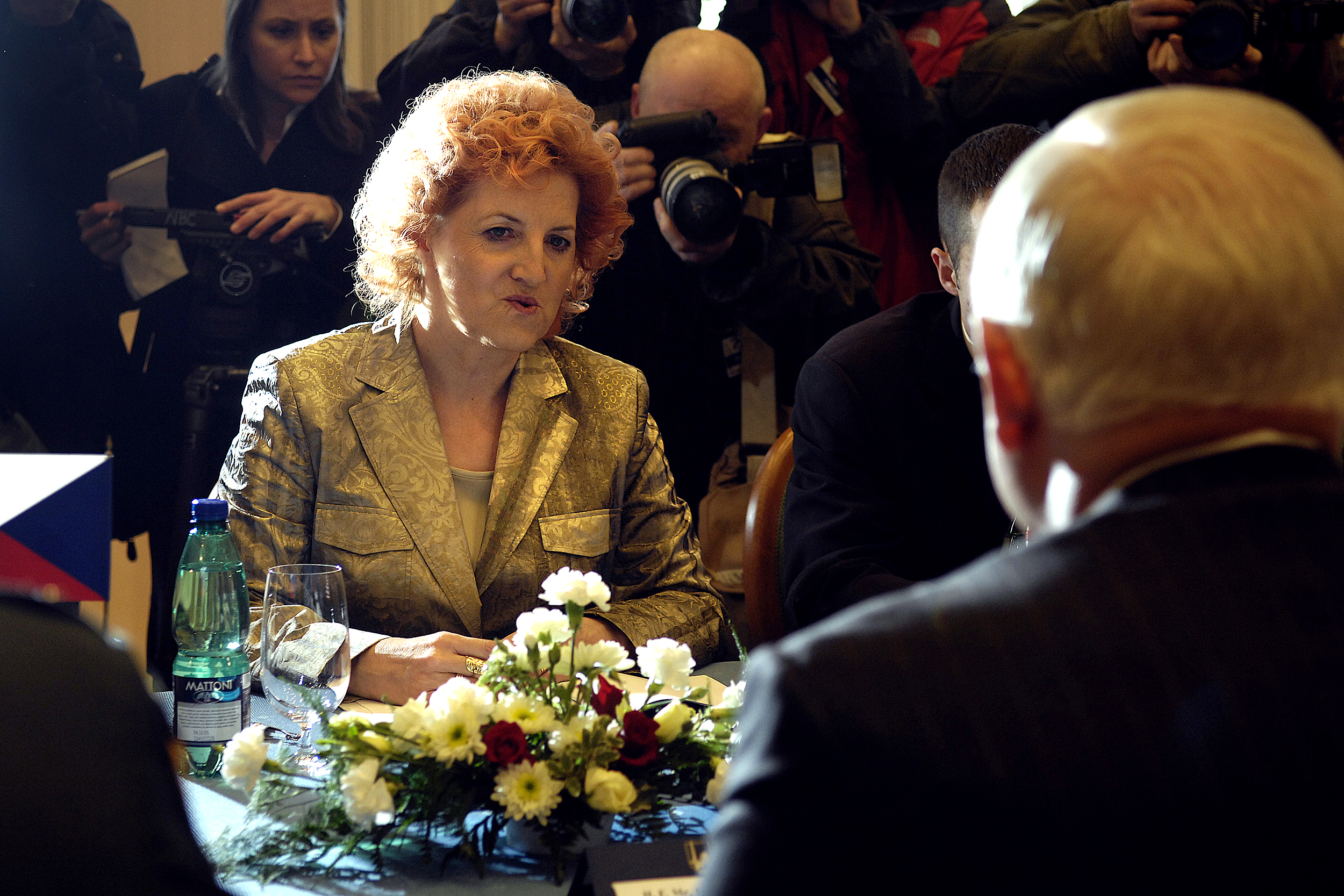 Defense Minister of the Czech Republic H.E. Mrs. Vlasta Parkanova meets ...