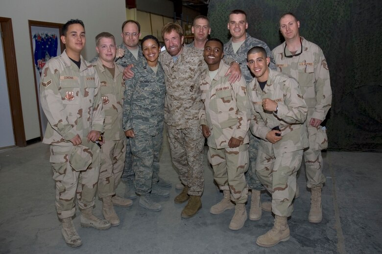 Chuck Norris visits deployed troops > U.S. Air Forces Central > Display