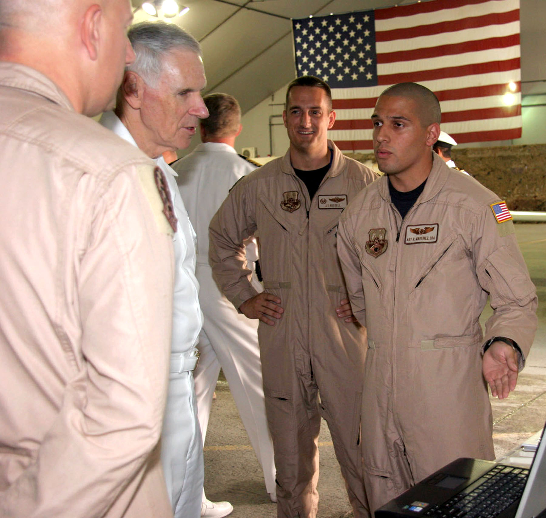 Admiral Fallon visits 380th AEW Airmen