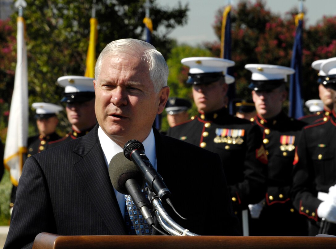 Defense Secretary Robert M. Gates addresses the audience during a POW ...