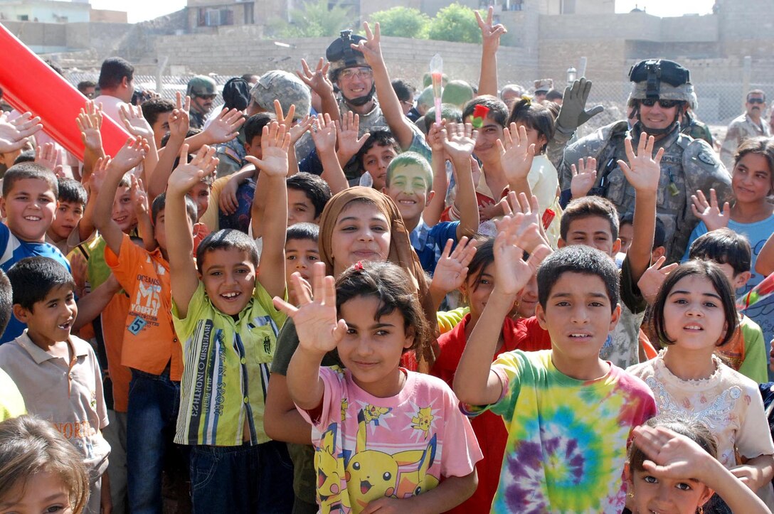 Lt. Col. James D. Hess (far rear), battalion commander, 325th Brigade ...