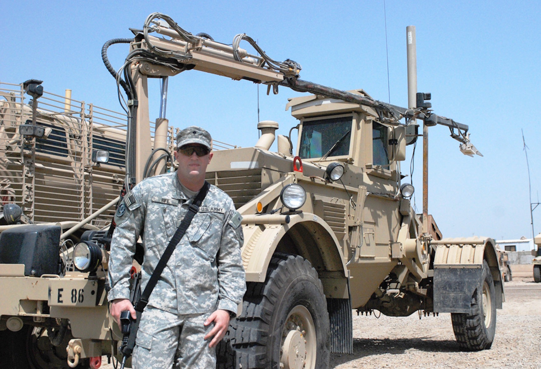 Army Spc. Adam Rife, a San Luis Obispo, Calif., native, stands in front ...