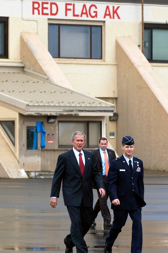 U.S. Air Force Brig. Gen. Mark Graper, right, commander of 354th ...
