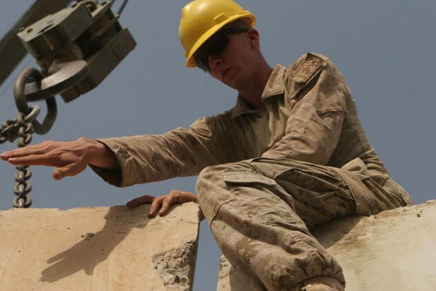 T-walls installed to protect base from sniper fire > 1st Marine ...