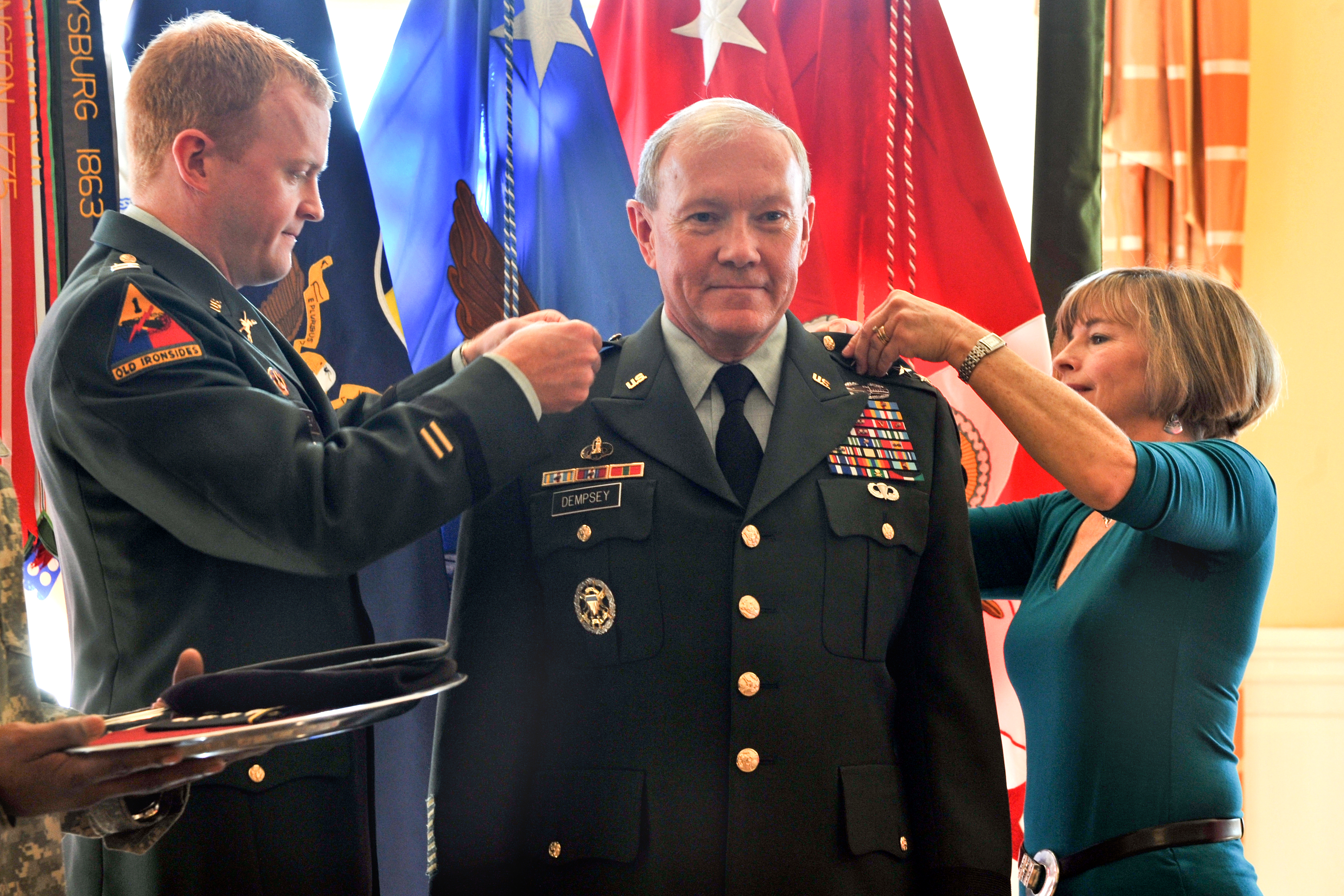 Army Gen. Martin Dempsey's wife Deanie, right, and son, Army Capt ...