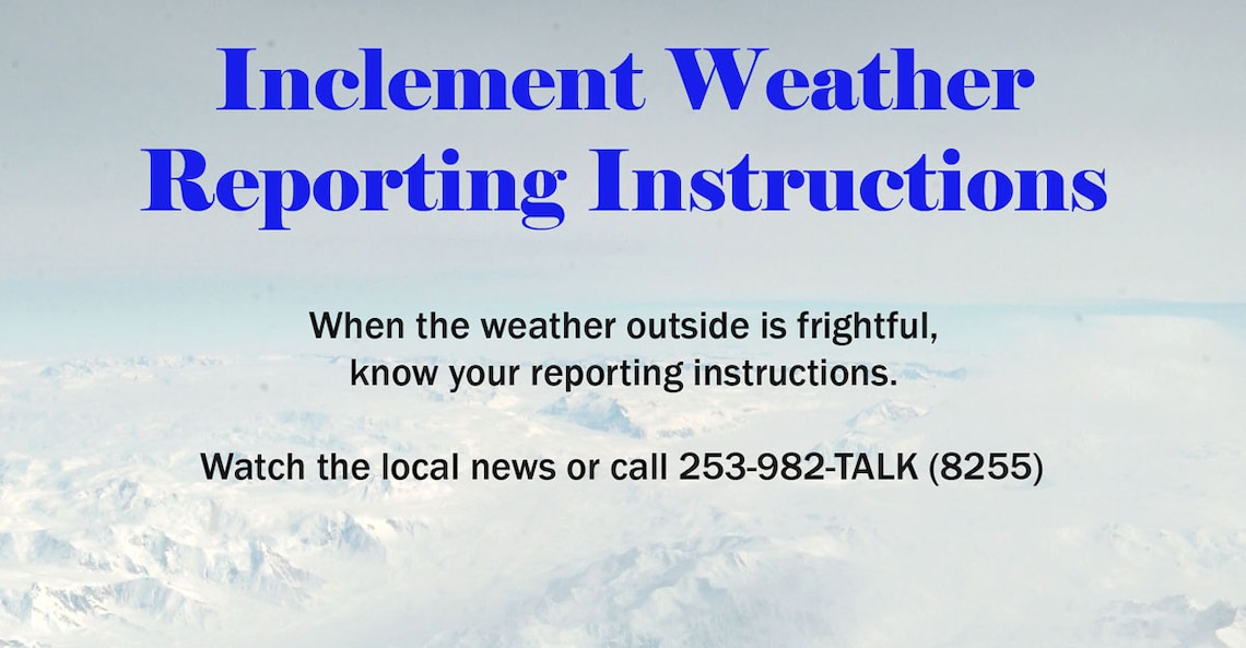 Call for reporting instructions during hazardous weather > United ...