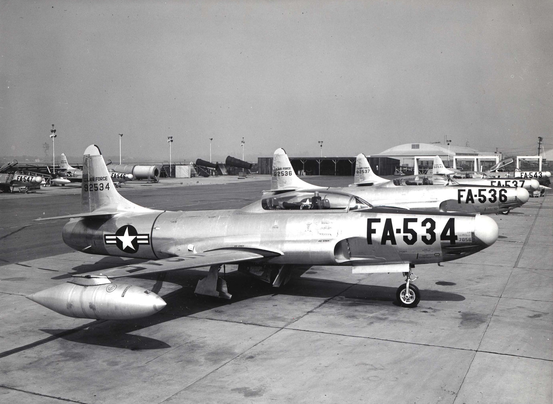 F-94A Starfire aircraft at the Lockheed plant [1800 × 1314] : r ...