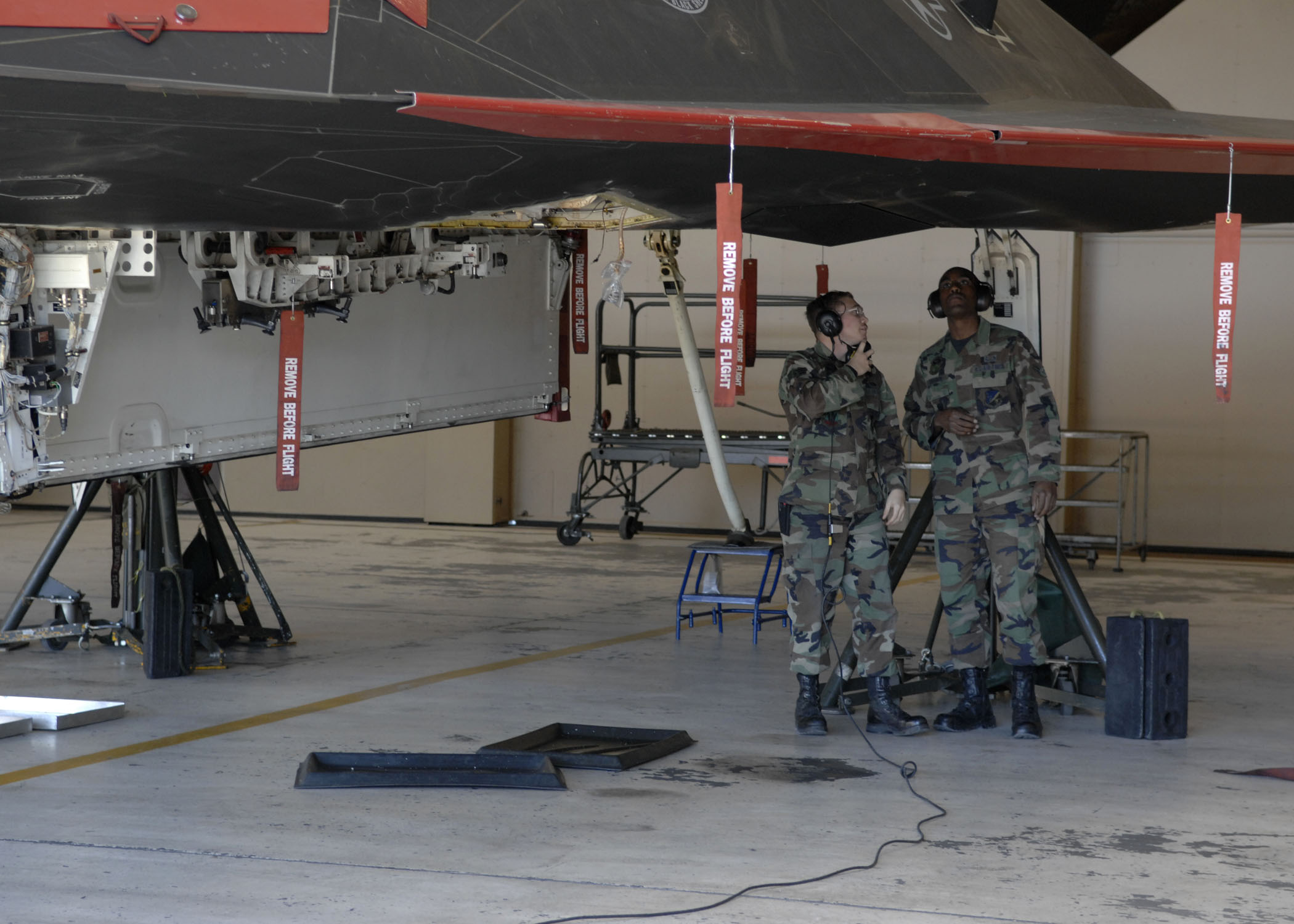 Last phase inspection on the F-117A > Holloman Air Force Base > Display