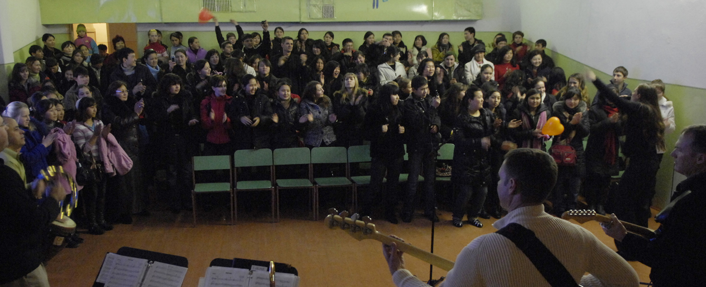 USCENTAF Band "Live Round" perform for the children of Manas School ...