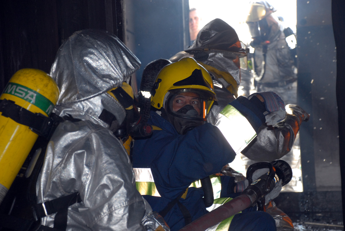 Firefighters exchange knowledge, experience > Air Combat Command ...
