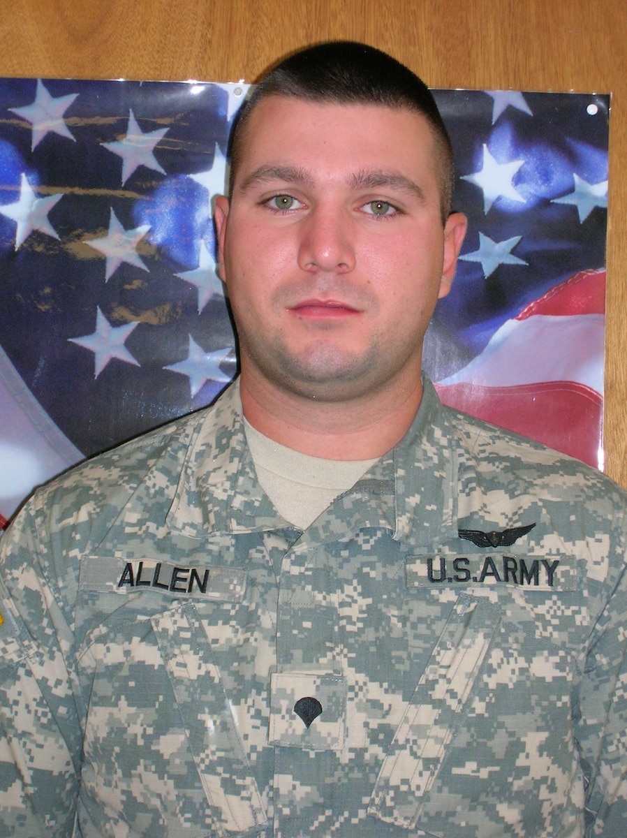 Allen presented flag for being youngest member of deploying unit ...