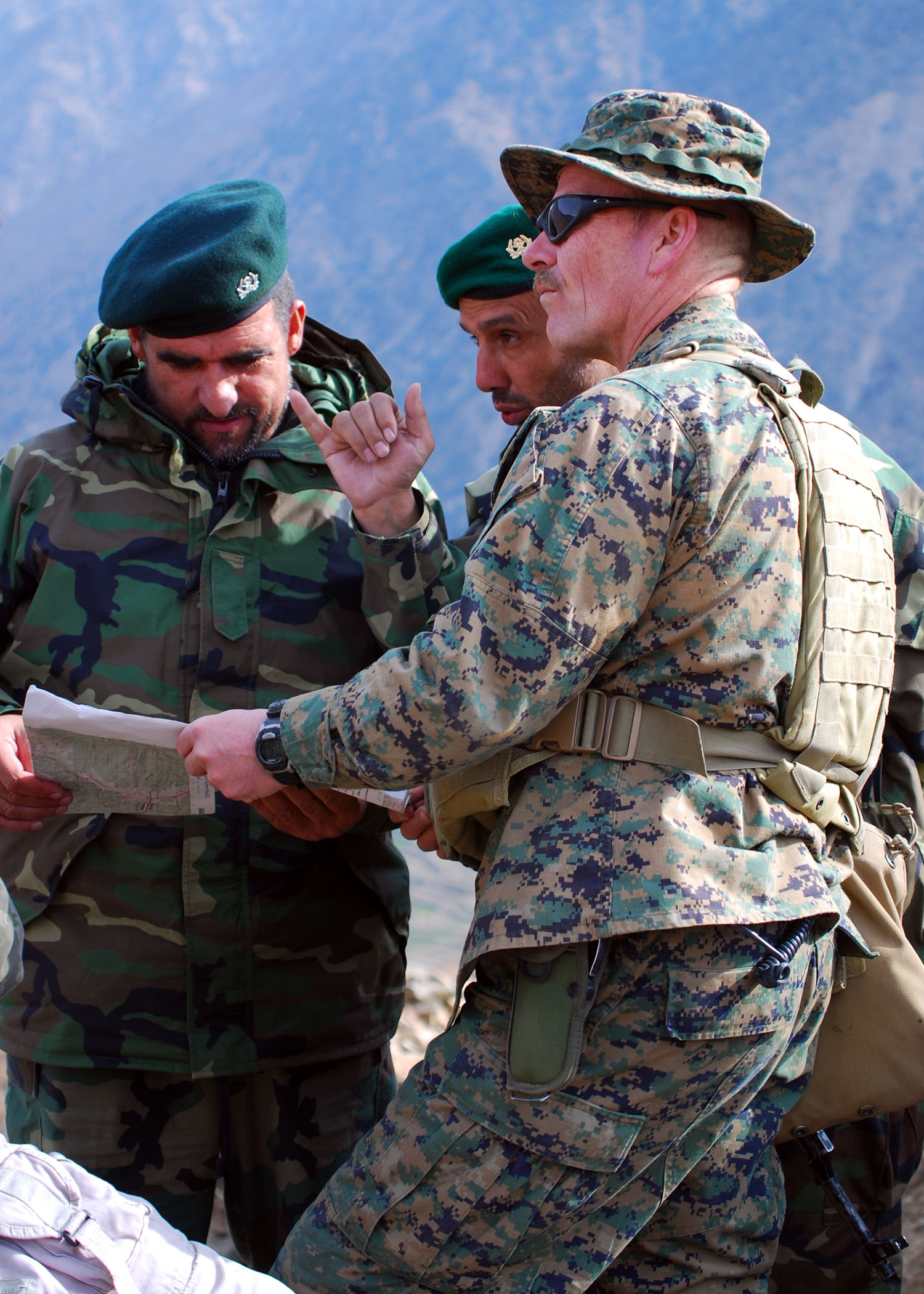 Marine Lt. Col. James F. Werth (front right), Afghan National Army Lt ...