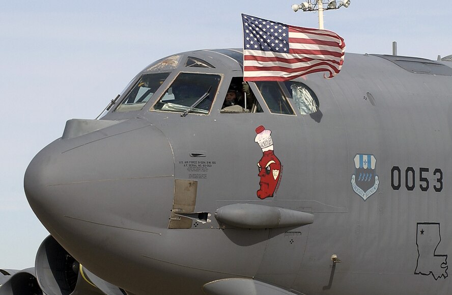 B-52H proudly displays the American flag