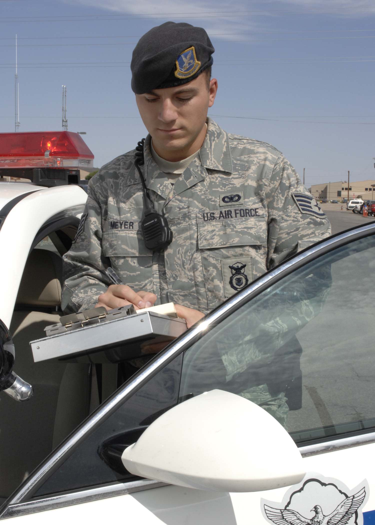 Security forces patrolman at work