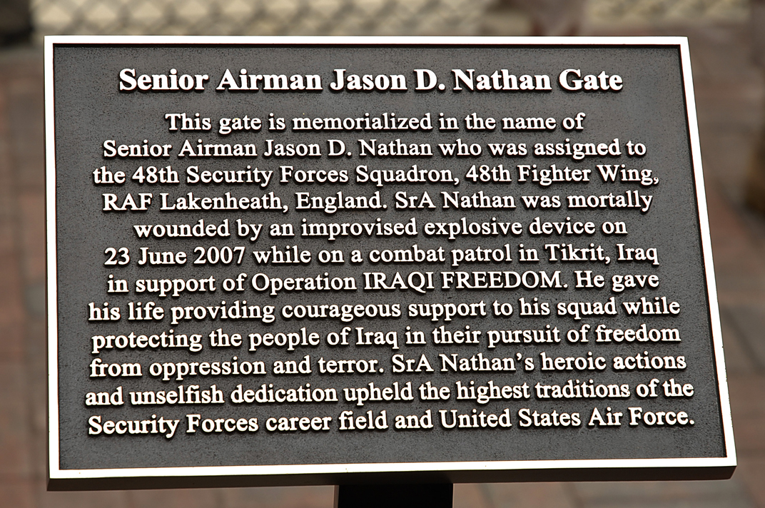 Gate dedicated to Lakenheath hero > Royal Air Force Lakenheath ...