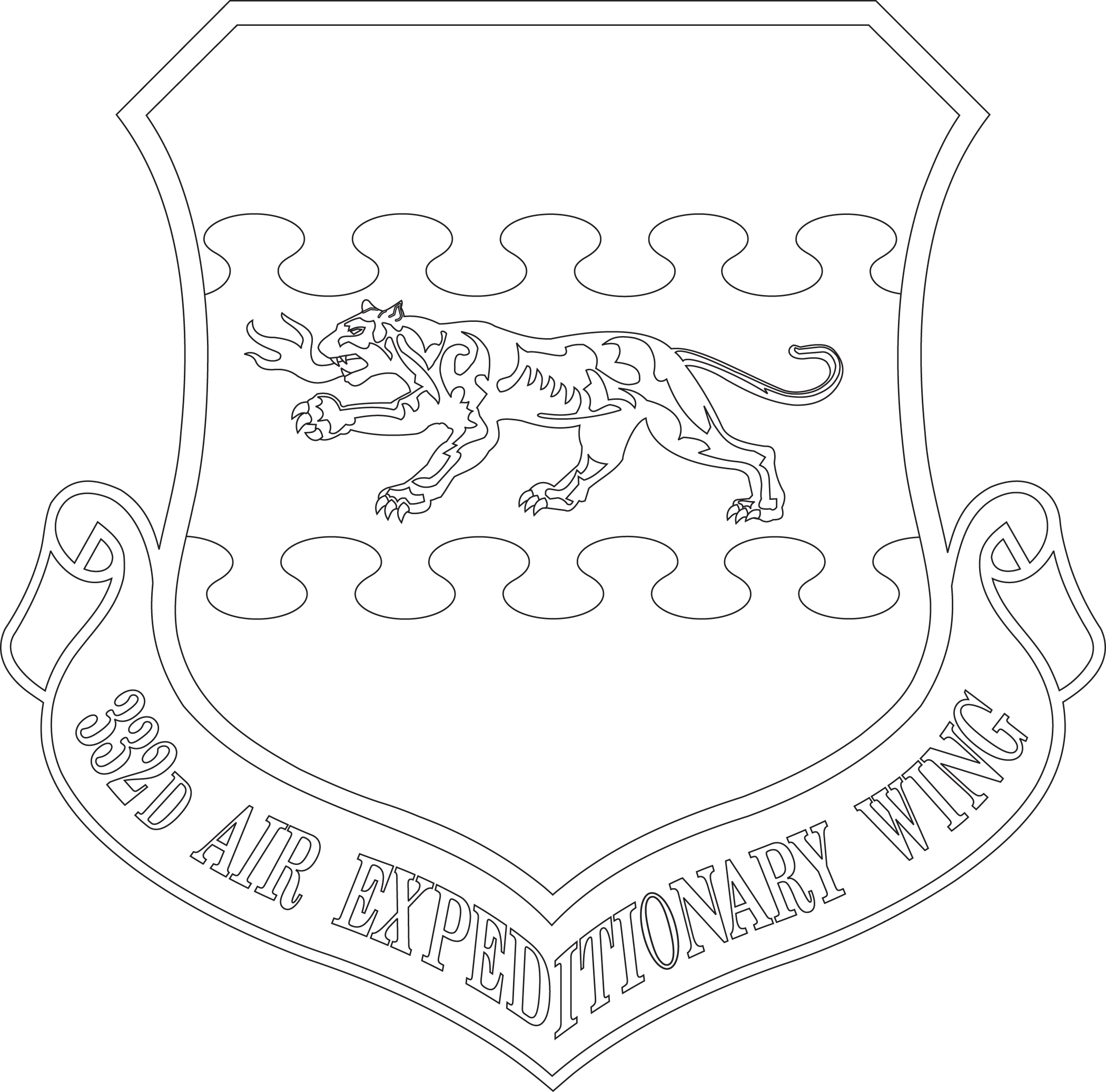 332d Air Expeditionary Wing Shield (Black)