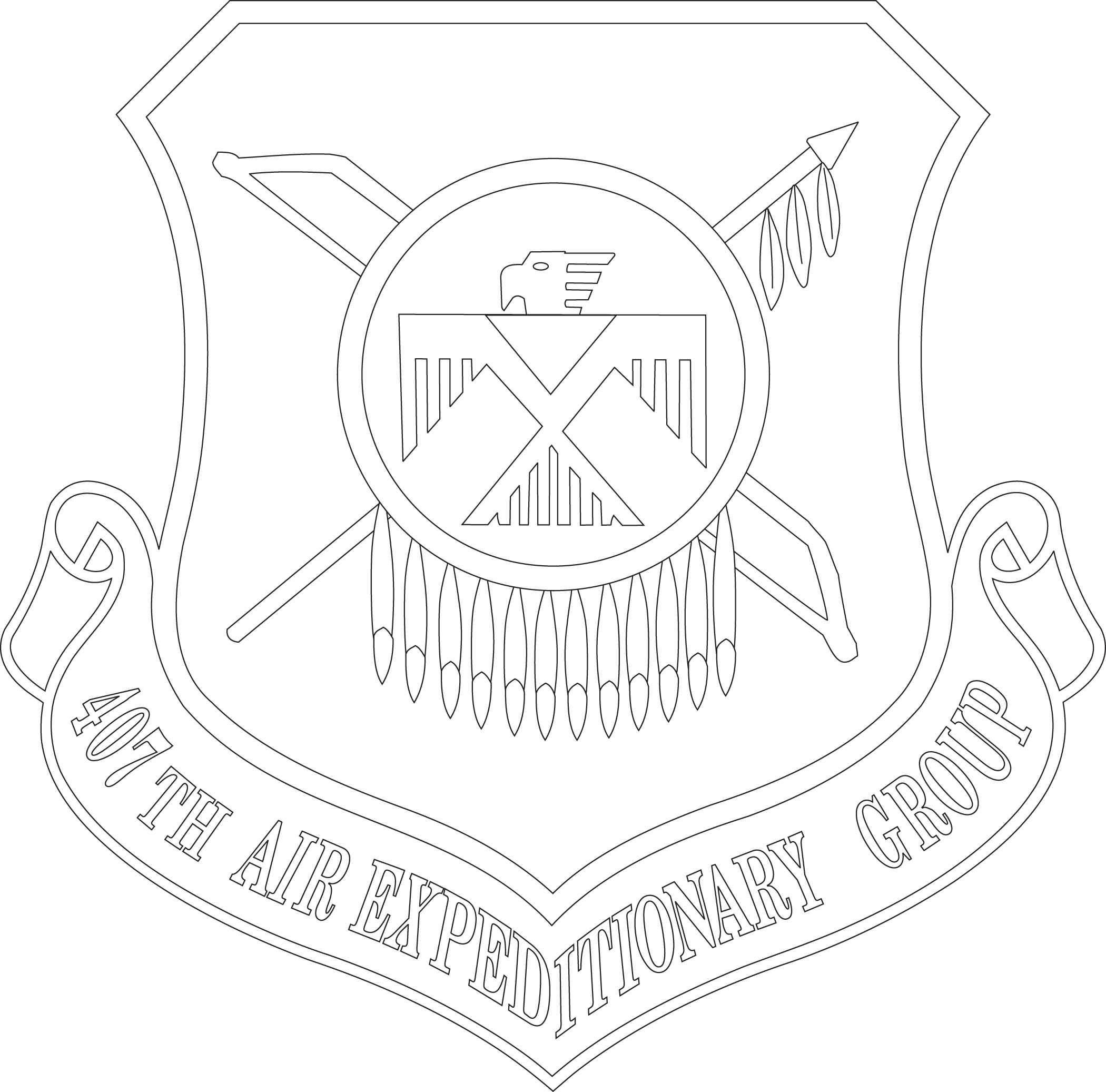 407th Air Expeditionary Group Shield (Black)