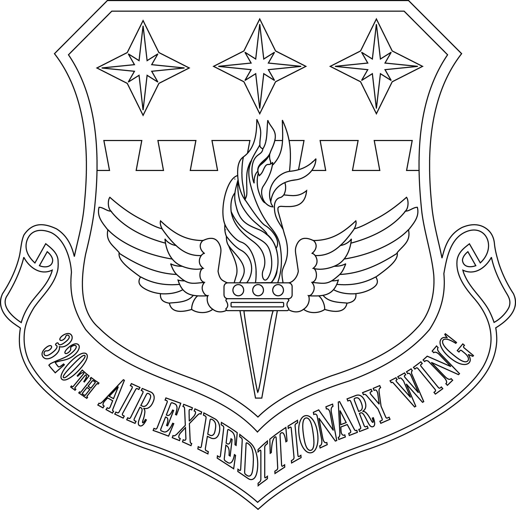 320th Air Expeditionary Wing Shield (Black)