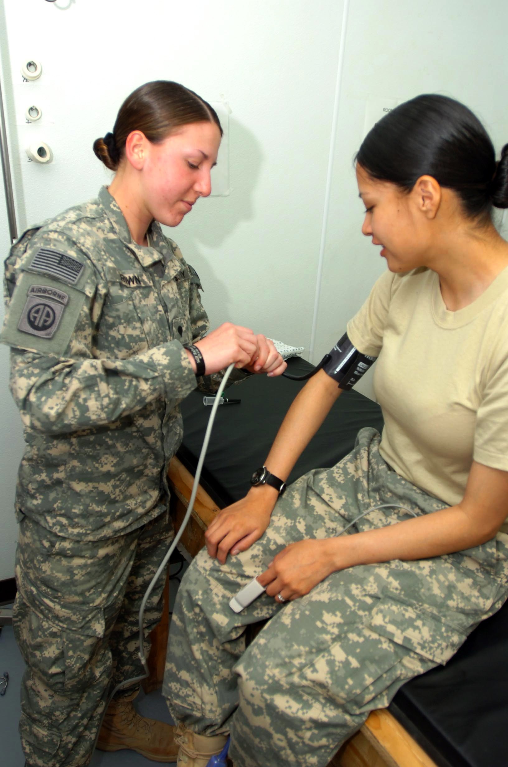 Army Spc. Monica Brown, a medic from 782nd Brigade Support Battalion ...