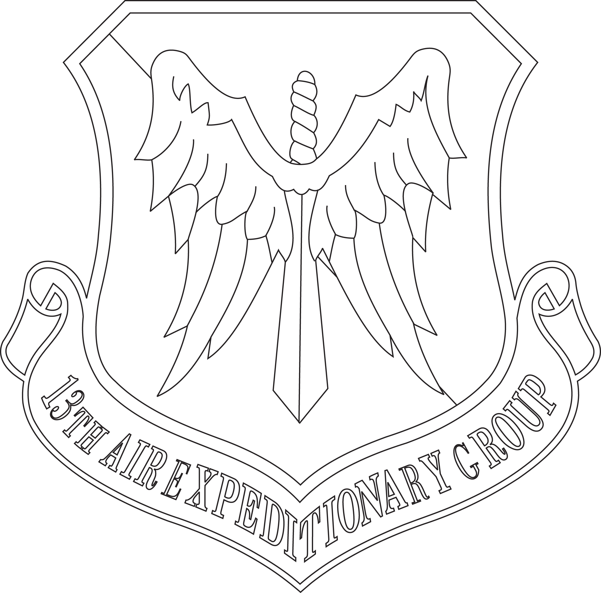 13th Air Expeditionary Wing Shield (Black)