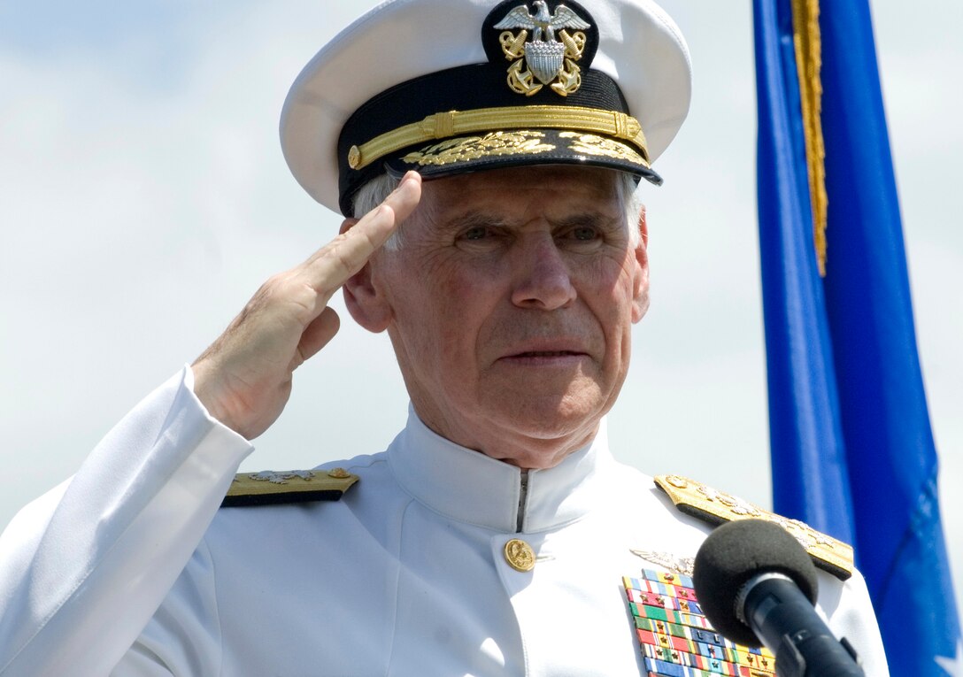 Navy Adm. William J. Fallon, outgoing commander of U.S. Central Command ...