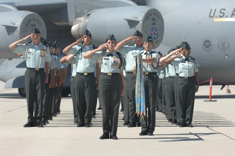 Junior ROTC cadets conduct pass in review at base > March Air Reserve ...