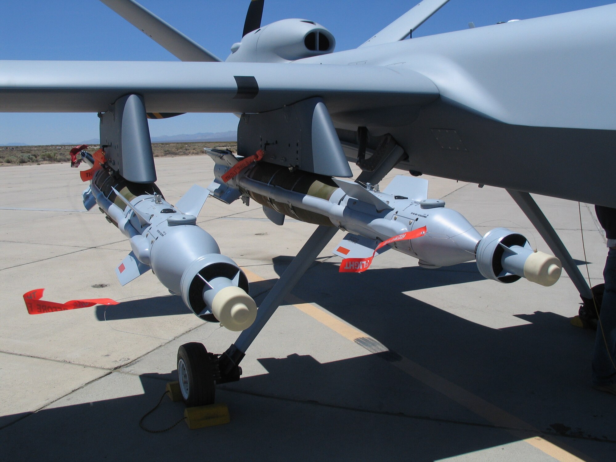 MQ 9 Reaper UAV Drops First GPS guided Weapon Wright Patterson AFB