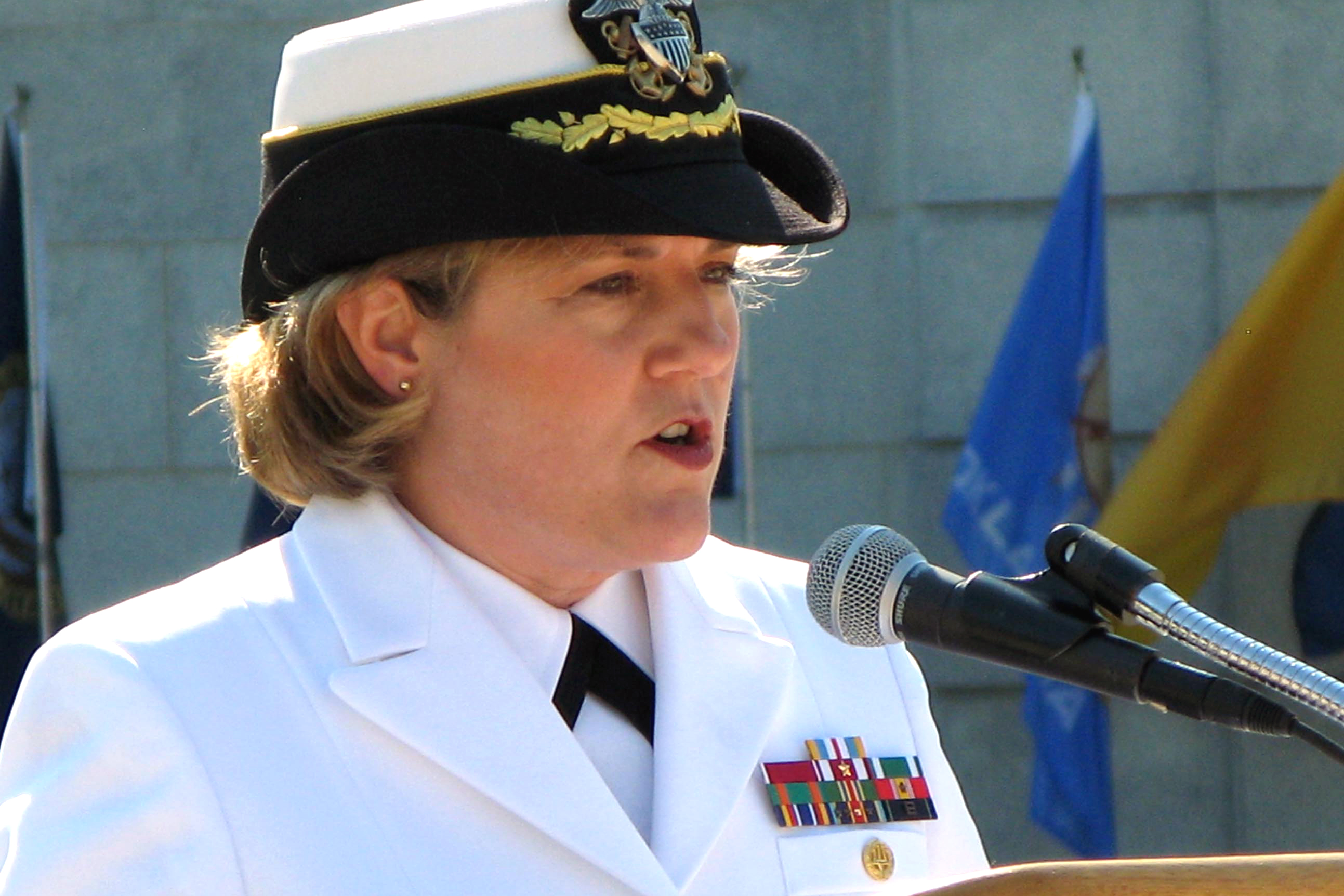 U.S. Navy Capt. Elizabeth S. Niemyer addresses the public at the annual ...