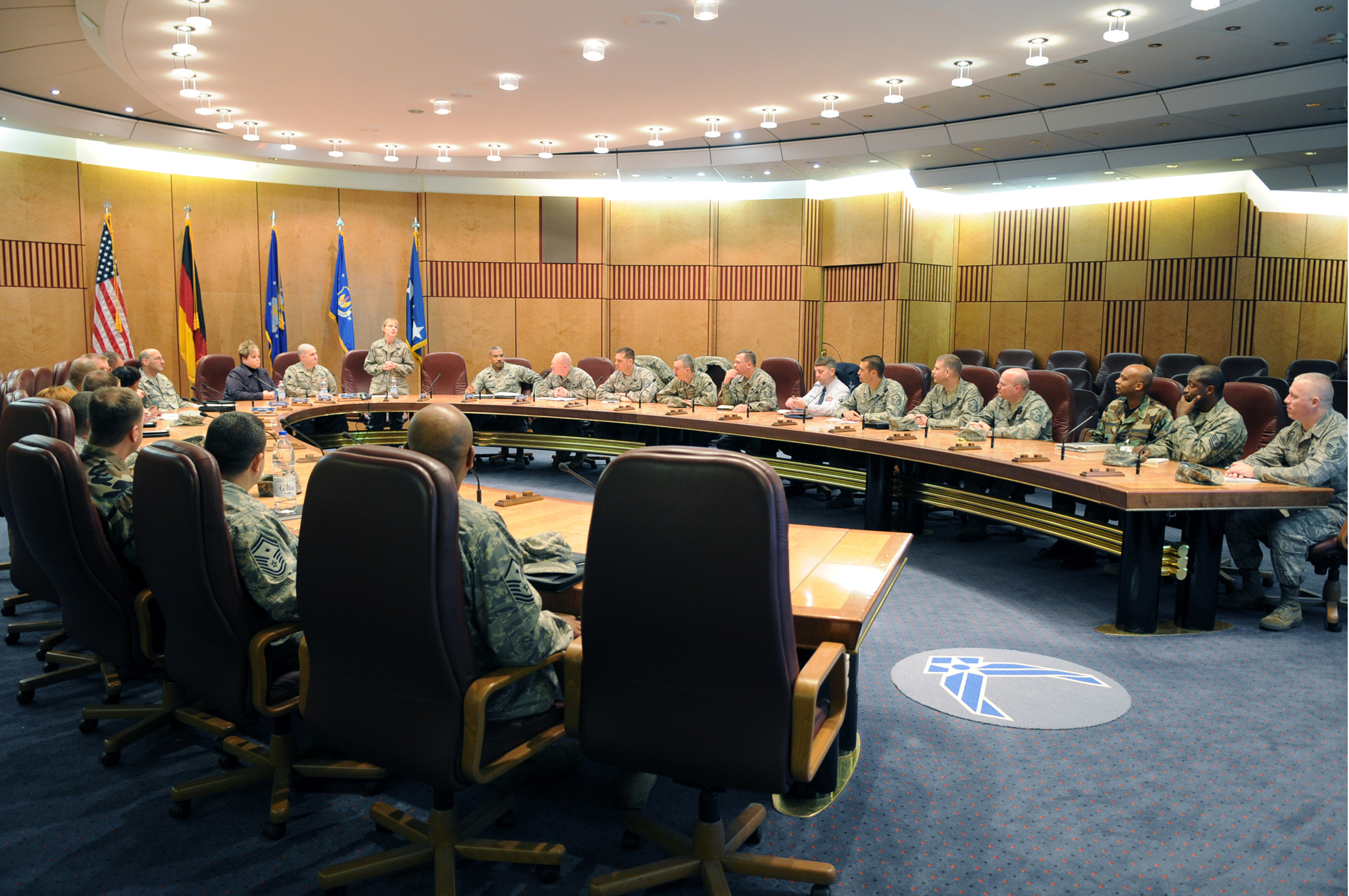 Staff Sgt. Slaydon speaks during Wounded Warrior Tour