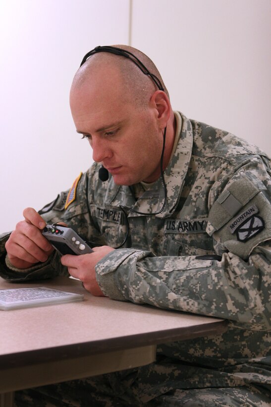 Army Sgt. Bryan Temple, an infantryman with the 10th Mountain Division ...