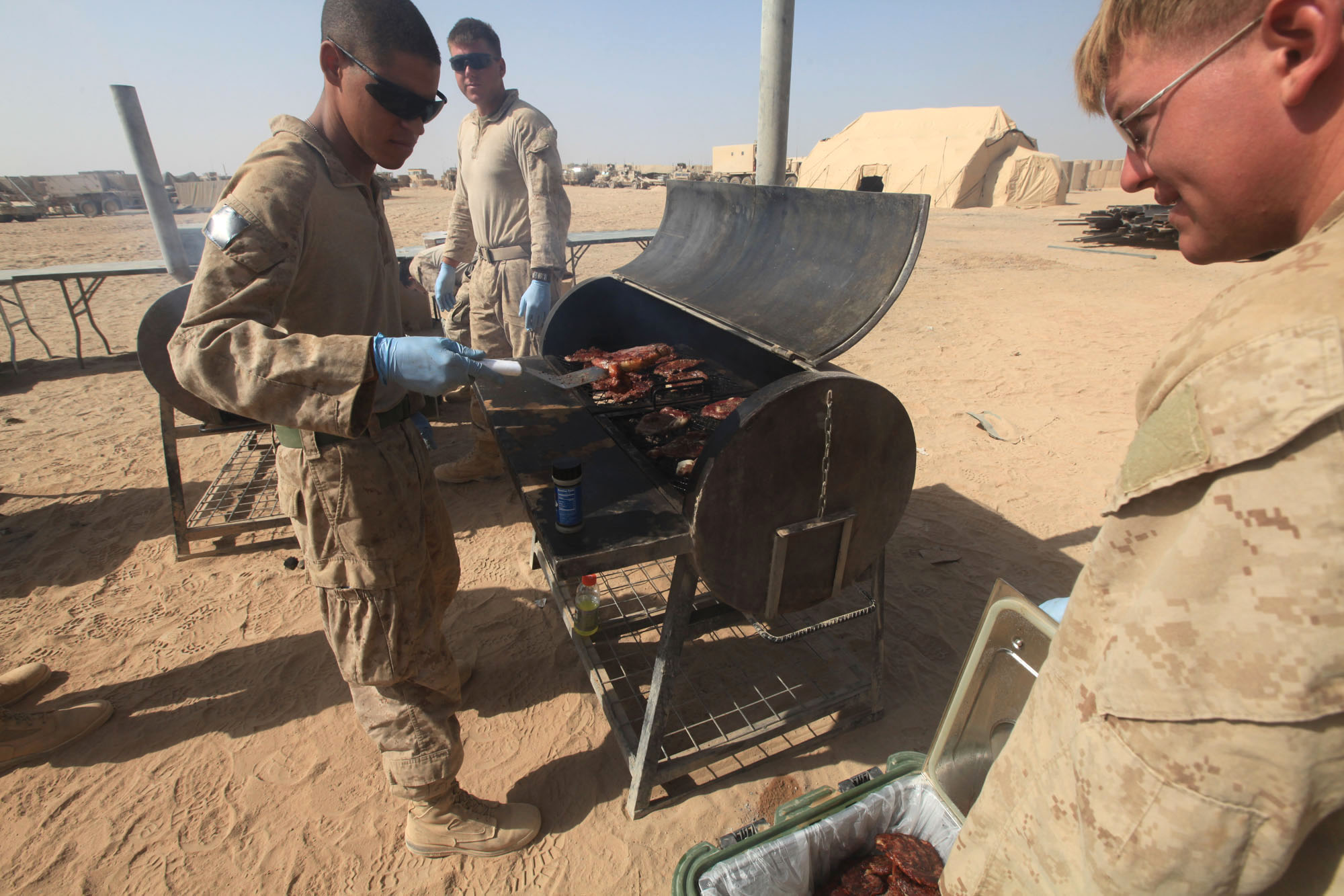 Steaks and burgers replace MREs for Marines in Safaar, thanks to meals ...