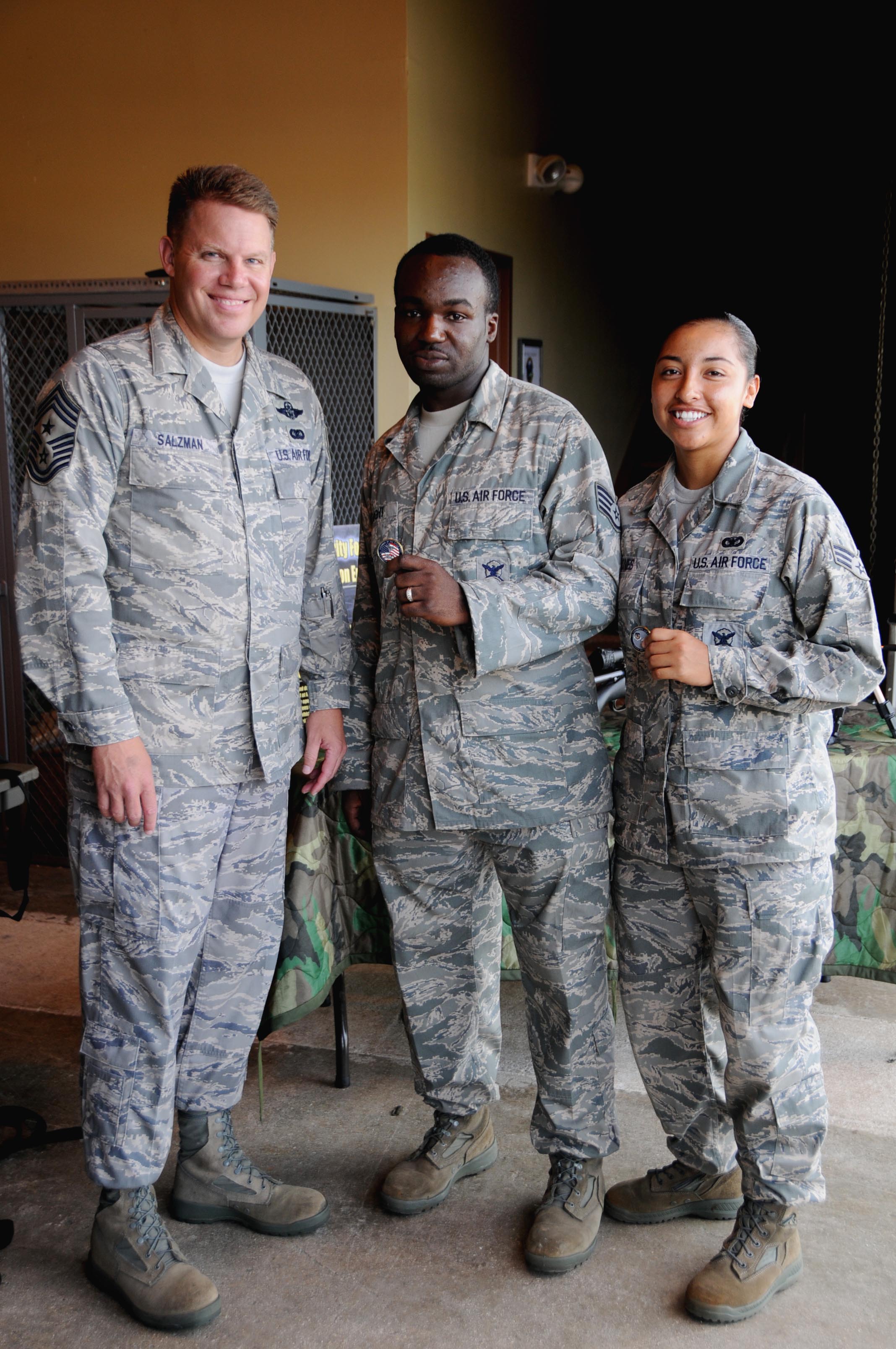 Thirteen Air Force Command Chief Master Sergeant Salzman visits Andersen