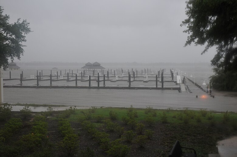 Gustav storm surge floods Keesler's Marina pier > Keesler Air Force ...