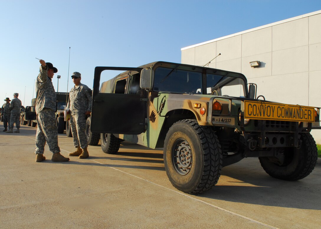 112th Cavalry convoys in Texas