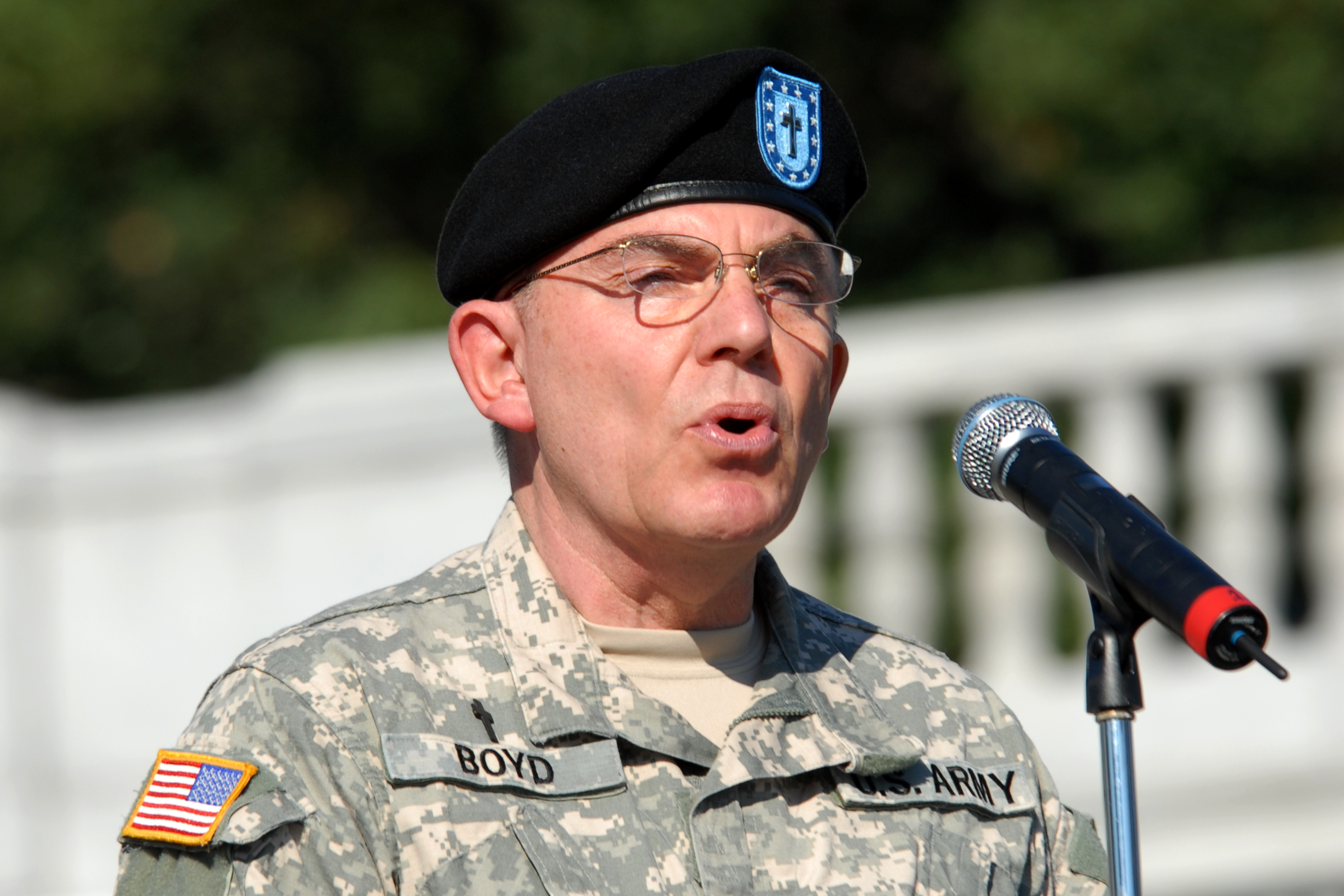 Army Chaplain (Col.) Boyd speaks during the start of the 2008 National ...