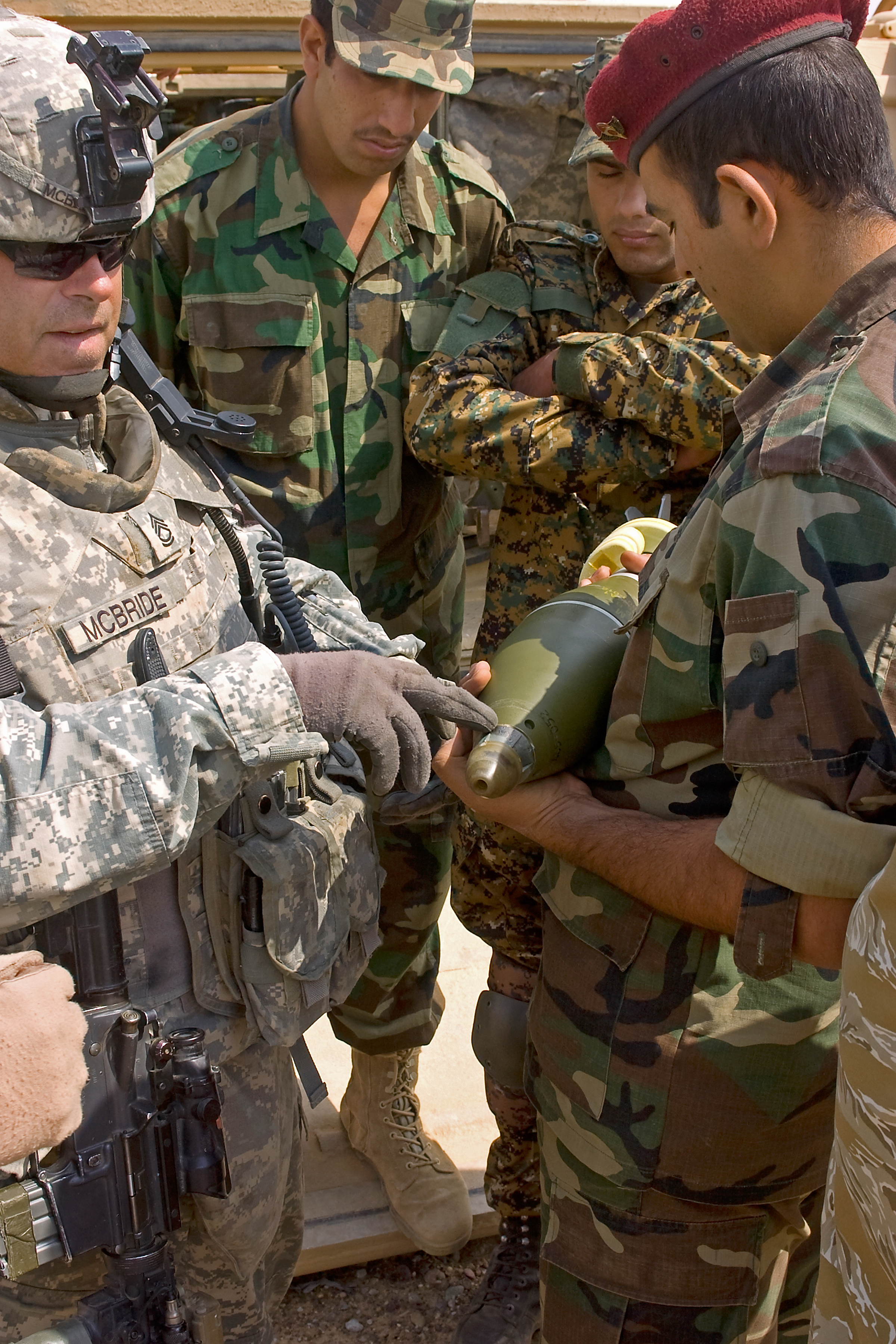 U.S. Army Sgt. 1st Class Michael McBride explains the different fuse ...