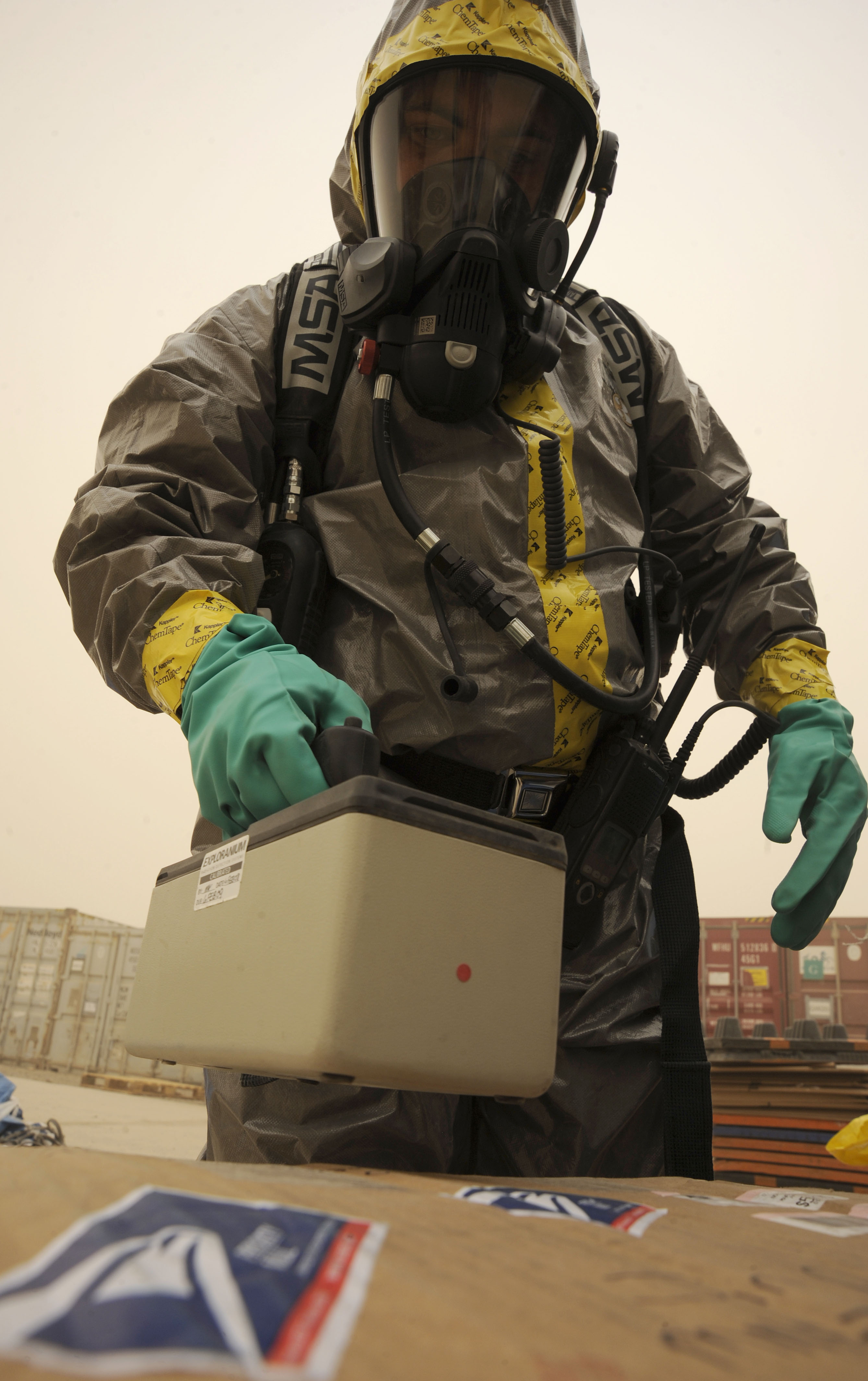 Airmen inspect exiled mail for hazardous material