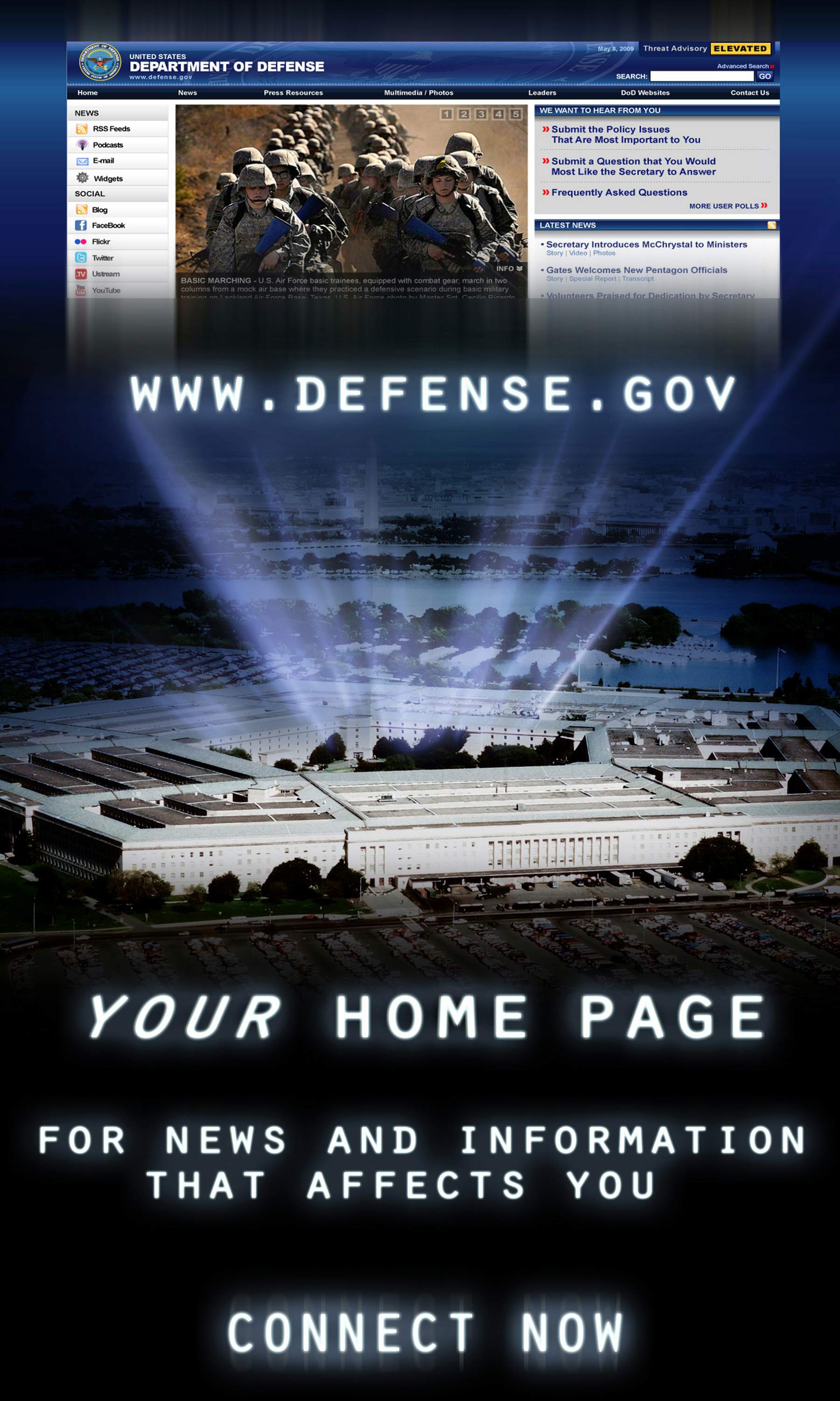 New Defense Web site poster