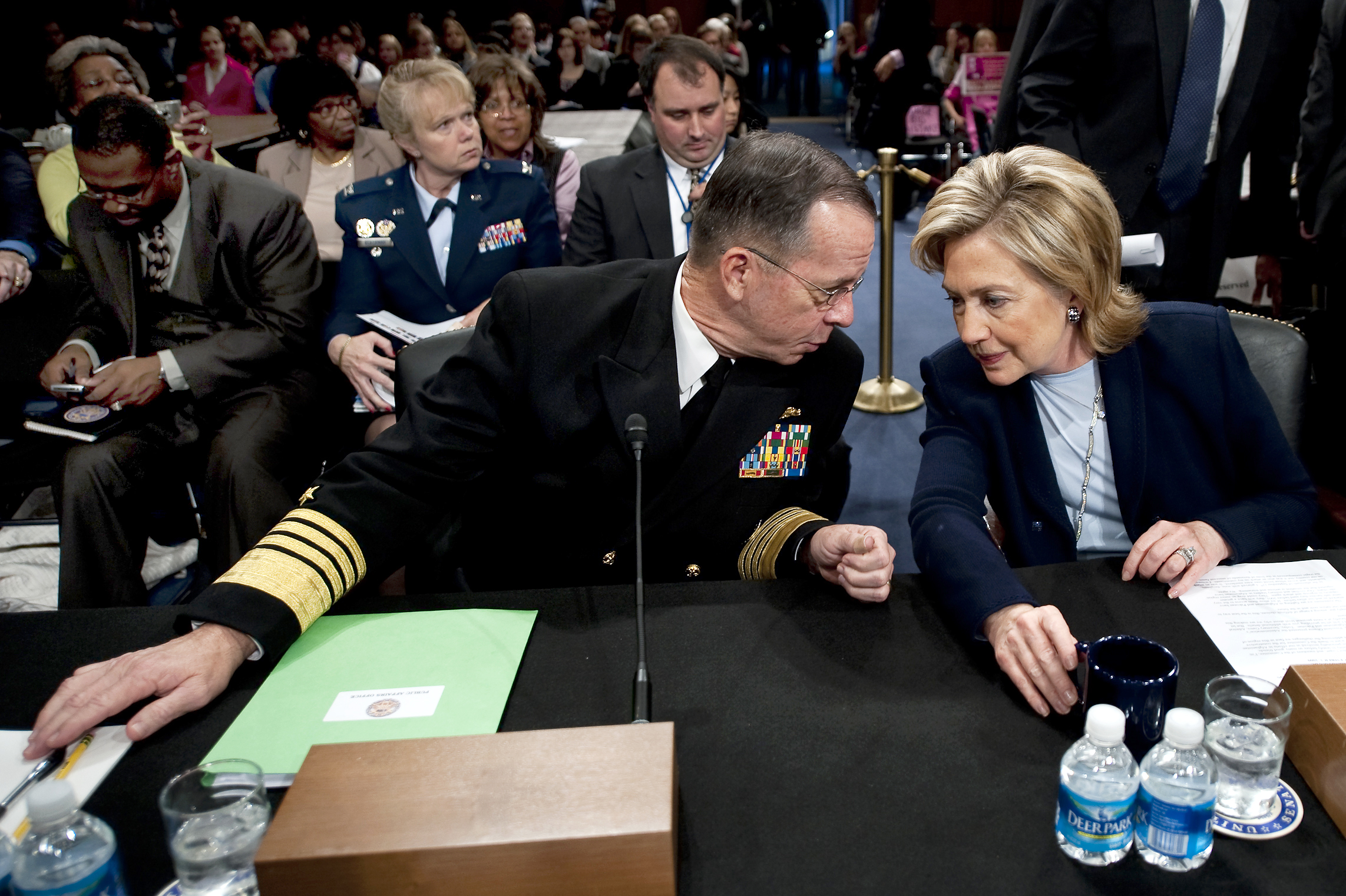 Navy Adm. Mike Mullen, chairman of the Joint Chiefs of Staff, and ...