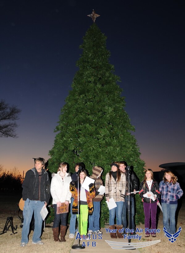 Choir Performs for Base Tree Lighting Ceremony