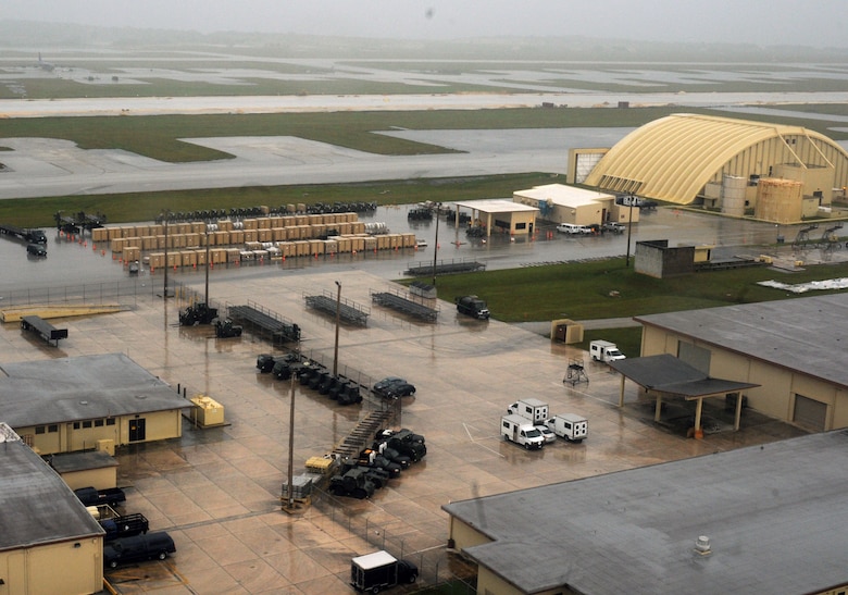 Cargo awaits simulated loading during ORE > Andersen Air Force Base ...