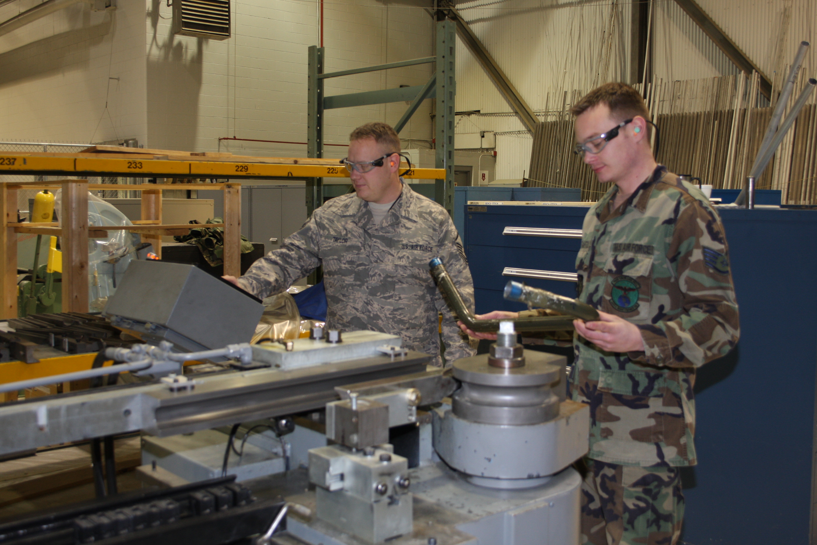 Hard at work inside the Aircraft Structural Repair Shop