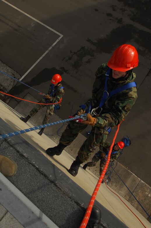 USAFE firefighters take plunge into rappelling training > Ramstein Air ...