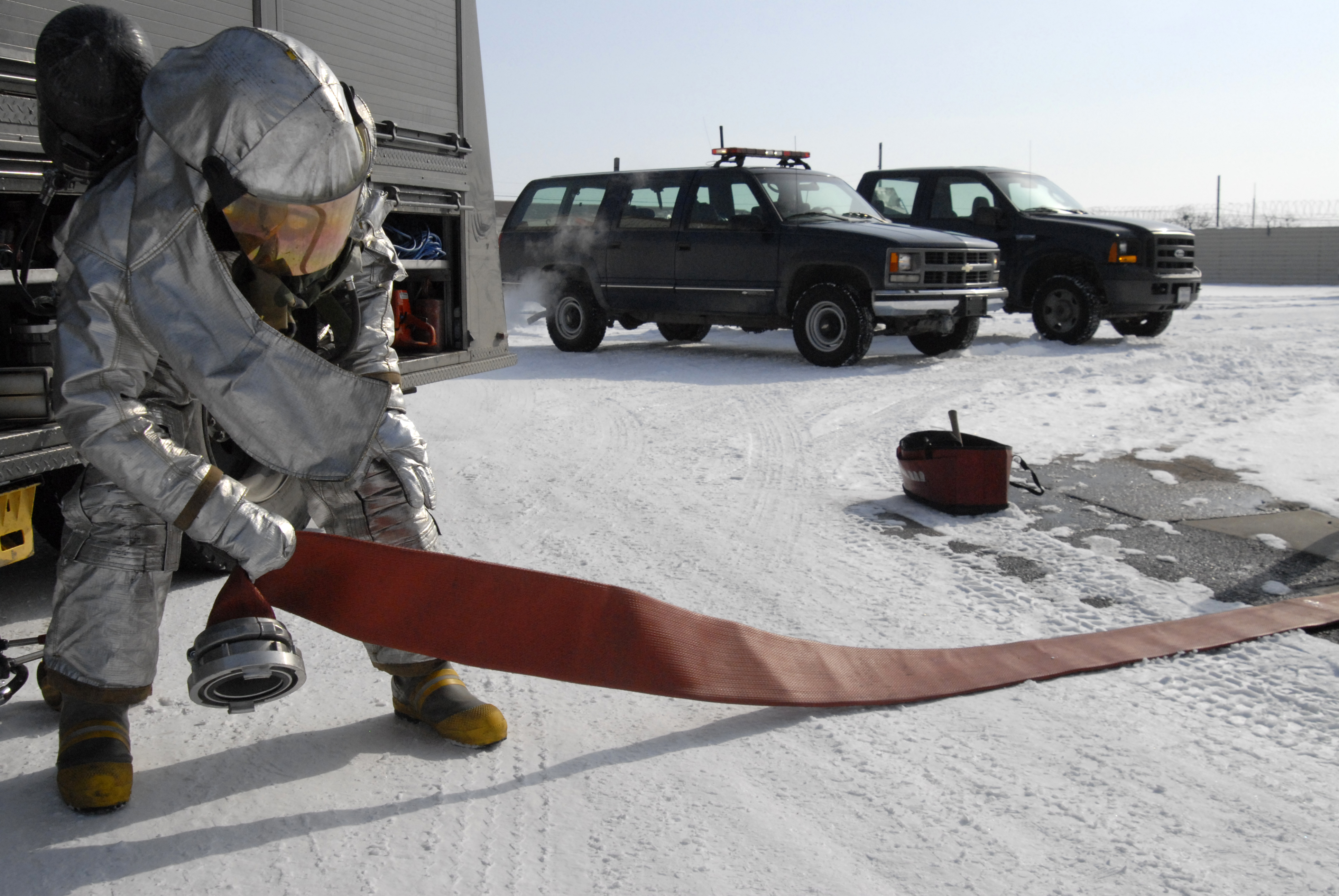 Firefighters fight fire and ice > 7th Air Force > News