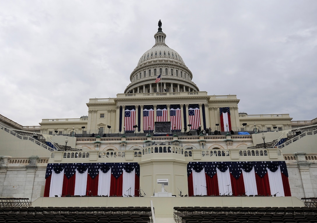 U.S. troops and other personnel took part in an inaugural rehearsal at ...