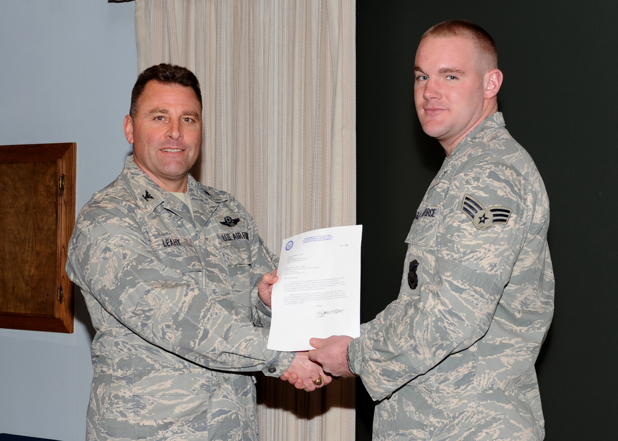 Air Force recognizes outstanding Airman > Cannon Air Force Base > News